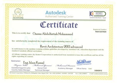 Revit Certificate