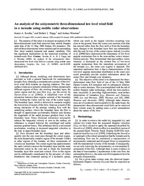Pdf An Analysis Of The Axisymmetric Three Dimensional Low Level Wind