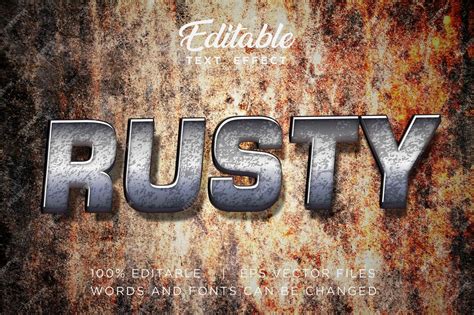 Premium Vector Rusty Texture Vector Text Effect Mockup