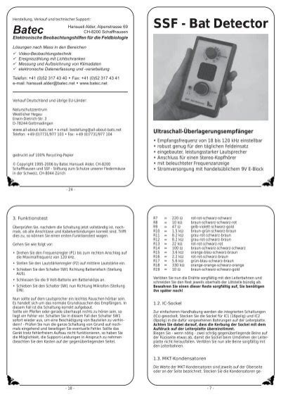 Anleitung Ssf Bat Detector Deutsch All About Bats
