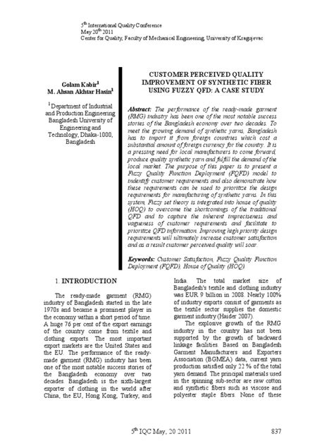 Fuzzy Qfd Pdf Fuzzy Logic Survey Methodology