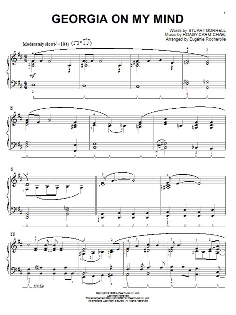 Georgia On My Mind Sheet Music Direct