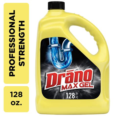 Drano Max Gel Drain And Clog Remover Professional Strength Line 128 Oz