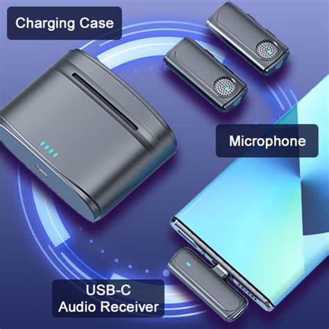 Lapel USB Type C Wireless Microphone Adapter For Phone Tablet