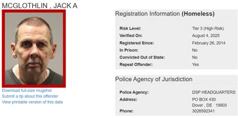 Homeless Sex Offender Notification Delaware State Police State Of