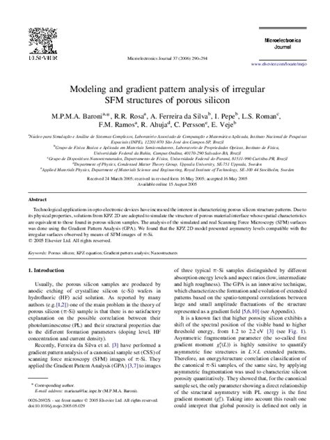 Pdf Modeling And Gradient Pattern Analysis Of Irregular Sfm