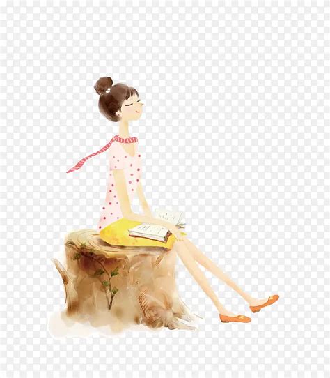 卡通手绘少女插画免抠png图片素材下载图片编号7836569 Png素材网