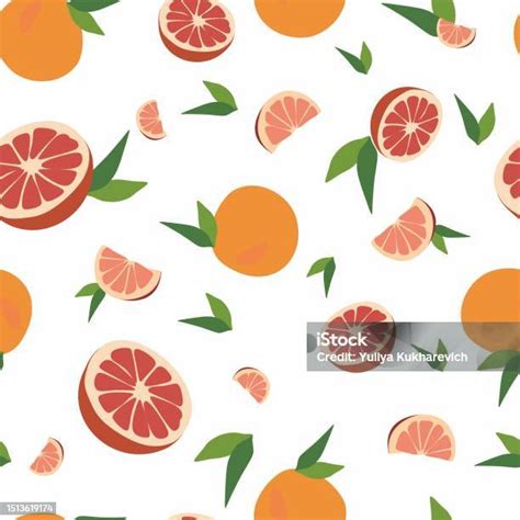 원활한 벡터 자몽 패턴입니다 여름 평면 배경입니다 열대 과일은 흰색 배경에 분리되어 있다 피크닉 담요 수영복을 위한 디자인 아트 직물 포장지 엽서 배너를 위한 템플렛 0명에