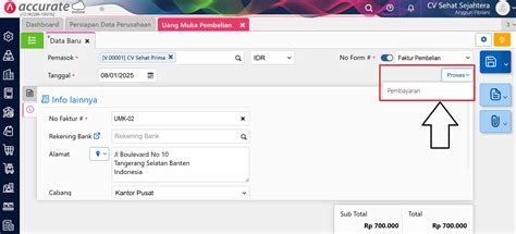 Cara Membuat Uang Muka Pembelian Di Accurate Online Help Accurate