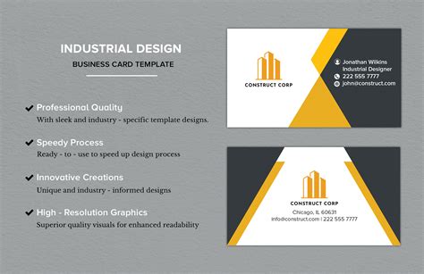 Industrial Design Business Card Template In Illustrator Svg Png Psd Pdf Word Download
