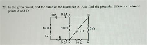 in the given circuit find the value of the resistance r also find the p