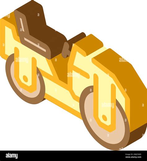 Compaction Roller Construction Vehicle Isometric Icon Vector