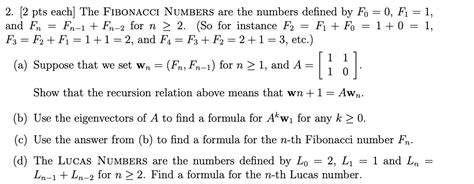 Solved Pts Each The FibonaCCI Numbers Are The Chegg