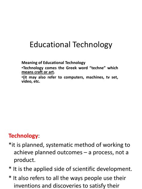 Educational Technology Pdf Educational Technology Learning