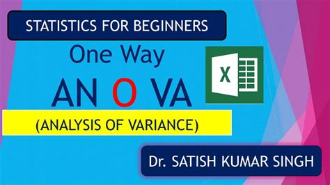 One Way Anova In Excel YouTube
