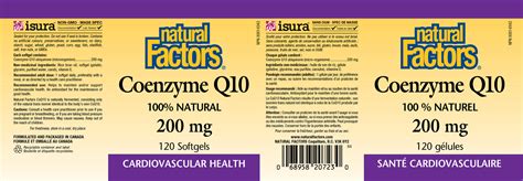 Coenzyme Q10 200 Mg 120 Softgels Natural Factors Ave Maria Health