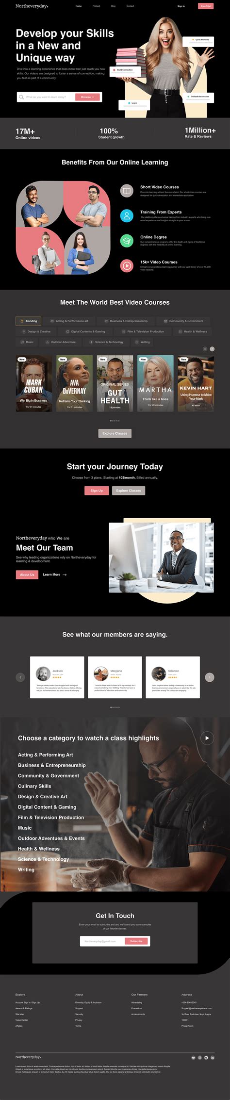 Educational Courses Landing Page Behance