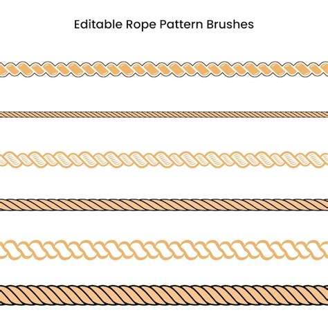 Premium Vector Seamless Rope Pattern Brushes Editable Template