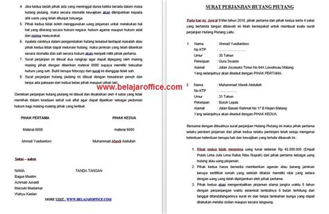 Detail Surat Perjanjian Hutang Piutang Dengan Bunga Koleksi Nomer 30