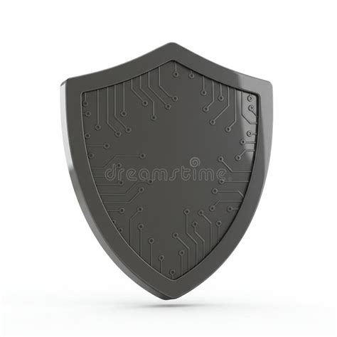 Dark Shield Shaped Object Featuring A Circuit Board Pattern The Matte
