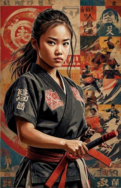Premium Photo A Girl In Martial Arts Practice