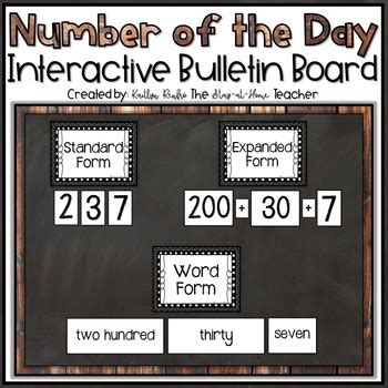 Number Of The Day Interactive Bulletin Board Tpt