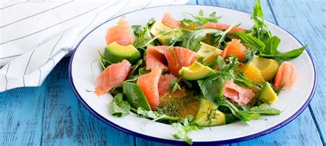 Smoked Salmon Salad With Orange And Avocado Sprinkles And Sprouts