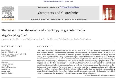 Happy To See Our 2013 Computers And Geotechnics Paper Has Won Outstanding Paper Award For 2018