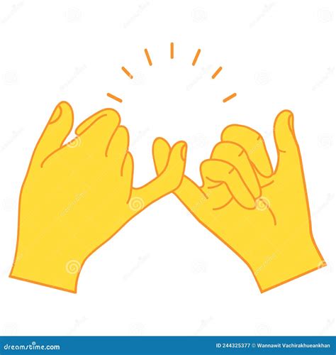 Pinky Promise Hands Gesturing Icon Stock Vector Illustration Of Girl