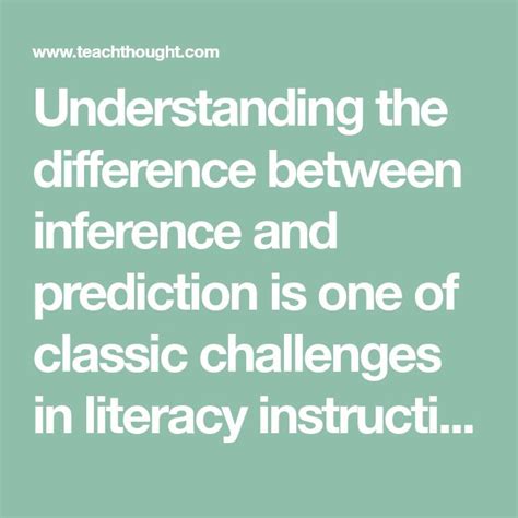 Understanding The Difference Between Inference And Prediction