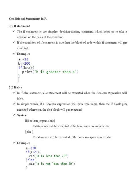Unit 3 Statements And Loops In R Pdf