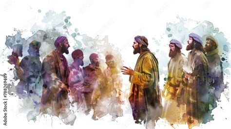 Jesus Exposing The Hypocrisy Of The Pharisees And Scribes Through Digital Watercolor Art On A