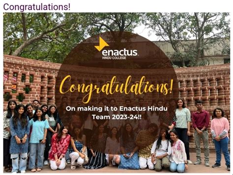 Parth Singhal On Linkedin Excited To Start A New Journey With Enactus Hindu
