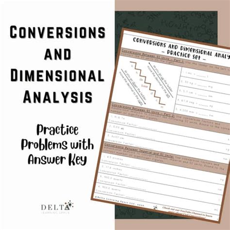 Conversions And Dimensional Analysis Practice By Delta Learning Space