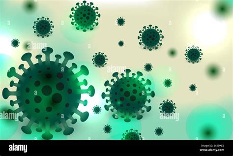 Virus Background Vector Bacterial Cells Microbiology Concept Banner With Disease Causing Virus