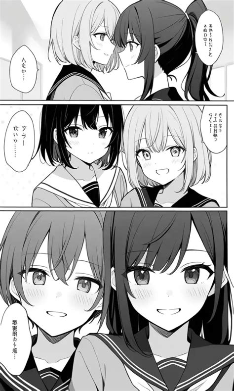 AI Art Charming Duo Asahina Mafuyu And Ootori Emi In Monochrome