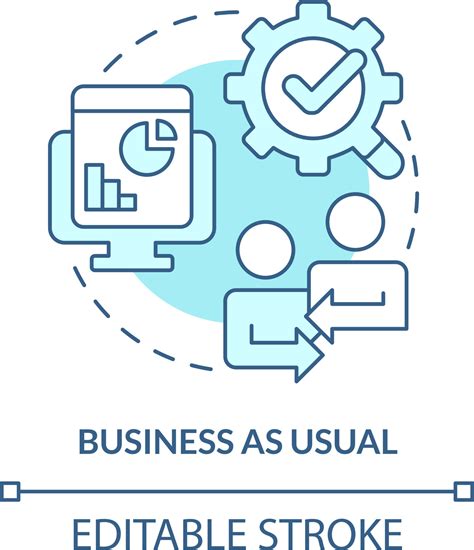 Business As Usual Turquoise Concept Icon Manage And Maintain Stage Of Merger Abstract Idea