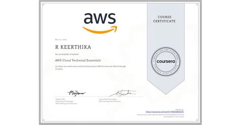 r keerthika on linkedin completion certificate for aws cloud technical