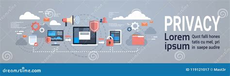 Gdpr Isometric Infographic Data Privacy On Grey Background Network Protection Of Personal