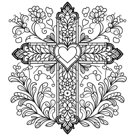 Coloring Pages Stained Glass Cross