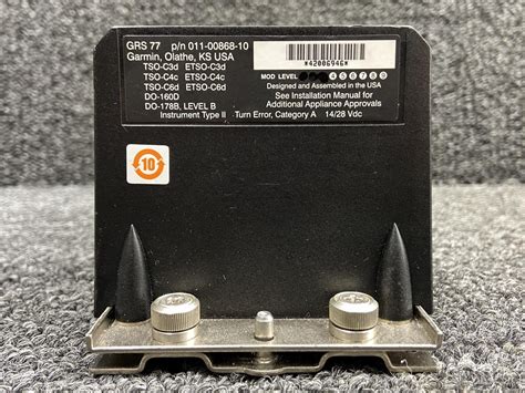 011 00868 10 Garmin Grs 77 Altitude Heading Reference Unit With Tray Mods 14 28v