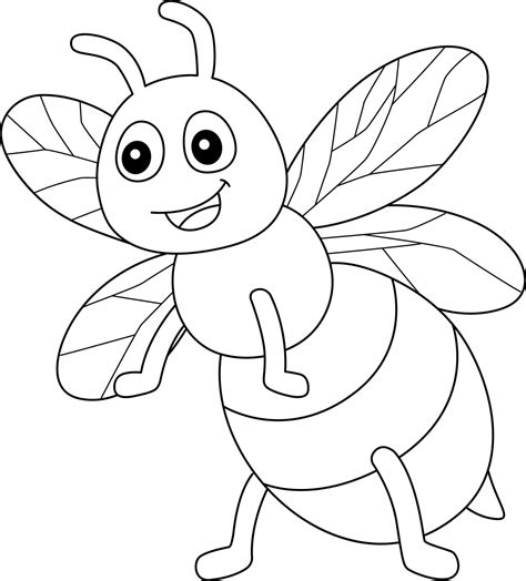 Abeja De Dibujos Animados Divertido Para Colorear Imprimir E Dibujar