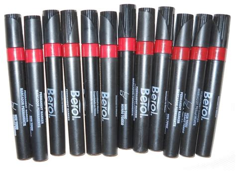 Berol Permanent Markers Red Chisel Point Each Marker The Book