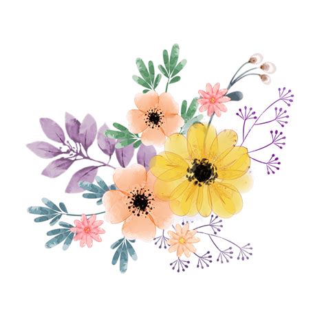Wildflower Bouquet Watercolor Clipart 22316337 Png Porn Sex Picture