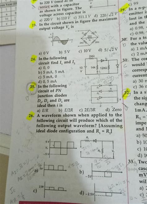 Series With A Capacitor As Shown In Figure The Voltage Across Capacitor