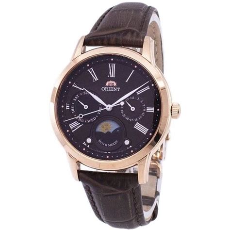 Montre ORIENT Sun Moon RA KA Y B Mécanique Femme Boîtier Acier inoxydable Marron