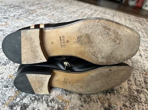 Gucci Mens Black Leather Stripe Chelsea Zipper Boots Gem