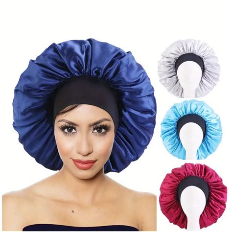 Large Reversible Satin Night Sleep Cap Wide Elastic Band Temu Australia