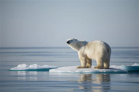Majestic Polar Bear Contemplating The Peaceful Horizon On An Ice Floe