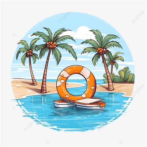 Summer Beach Coconut Tree Illustration The Summer Beach Coconut Tree